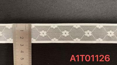 China 2.5cm Width Soft Nylon Spandex Delicate Diamond Mesh Elastic Lace Trim for Lingerie and Dress Decoration for sale