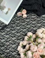 China 100% nylon/spandex  Rhombus Hollow Out Mesh Lace Fabric, Black Geometric Diamond Net Lace for Dress Lingerie Garment Decoration for sale