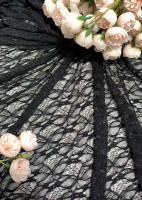 China 100% nylon/spandex  Rhombus Hollow Out Mesh Lace Fabric, Black Geometric Diamond Net Lace for Dress Lingerie Garment Decoration for sale