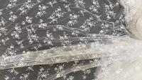 China Soft 100% Polyester Scattered Floral Mesh Tulle, Lightweight Small Flower Printed Sheer Net Fabric for Wedding Garment for sale