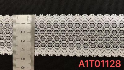 China 4.5cm Hollow Oval Jacquard Lace Trim with Double Scalloped Edge for Garment Decoration for sale