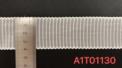 China 4cm Fine Square Mesh Nylon Spandex Lace Trim with Double Scalloped Edges for Lingerie Decoration for sale