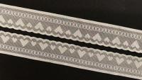 China 2.5cm Width Heart Jacquard Nylon Spandex Lace Trim with Breatheable Mesh for Lingerie Wholesale for sale