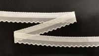 China 2.5cm Width Double Scallop Heart Nylon Spandex Lace Trim with Breathable Mesh for Underwear Mass Production for sale