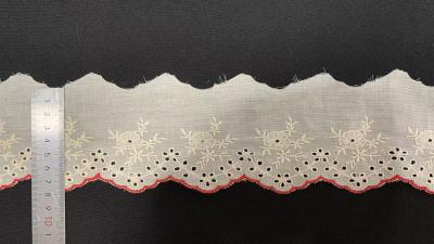 China Vintage Scalloped Edge Cotton Lace Trim with Middle East Style and 3.8 Inches Wide for Garment Dress DIY Craft for sale