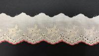 China Vintage Scalloped Edge Cotton Lace Trim with Middle East Style and 3.8 Inches Wide for Garment Dress DIY Craft for sale