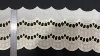China Middle Eastern Scalloped Edge Cotton Lace Trim 3.8 Inches Wide for DIY Textile Accessories for sale
