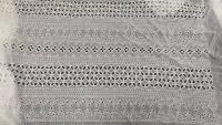 China Soft 100% Cotton Horizontal Striped Eyelet Embroidery Fabric, Geometric Diamond Oval Hollow Cutwork Lace for Summer Dress Blouse for sale