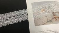 China 4.5cm High Stretch Hollow Mesh Scalloped Edge Nylon Spandex Lace Trim for Lingerie and Dress Decoration for sale