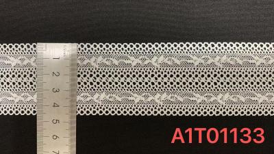 China 4.5cm High Stretch Hollow Mesh Scalloped Edge Nylon Spandex Lace Trim for Lingerie and Dress Decoration for sale