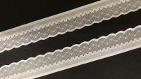 China 2.5cm Nylon Spandex Elastic Lace Trim with Single Scalloped Wave Edge for Lingerie and Dress Decoration for sale
