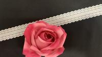 China 3.5cm Scalloped Floral Lace Trim with Double-Layer Hollow Mesh and Wash-Resistant Elastic for Lingerie & Dresses for sale
