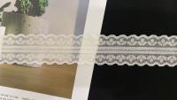 China 3.5cm Scalloped Floral Lace Trim with Double-Layer Hollow Mesh and Wash-Resistant Elastic for Lingerie & Dresses for sale