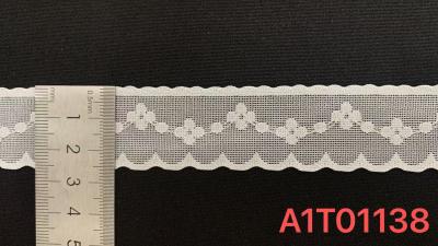 China 2.5cm Width Floral Embossed Pattern High Stretch Elastic Lace Trim for Apparel Factory Supply for sale