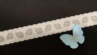 China 3cm Soft Ivory Nylon Spandex Elastic Lace Trim with Scalloped Edge for Lingerie and Clothing for sale