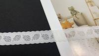 China 3cm Soft Ivory Nylon Spandex Elastic Lace Trim with Scalloped Edge for Lingerie and Clothing for sale