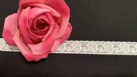 China 2.5cm Width Elastic Lace Trim with Tiny Flower Motif and High Elasticity for Undergarment Decoration for sale