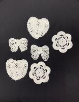 China 100% Polyester Embroidery Patches, Heart Flower Bow Hollow Cutwork Lace Appliques for Dress Garment DIY Decoration for sale