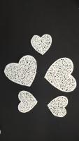 China Soft 100% Polyester Hollow Crochet Heart Lace Patch, Romantic Heart Embroidery Applique for Fashion Clothing Accessories for sale