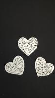 China Soft 100% Polyester Hollow Crochet Heart Lace Patch, Romantic Heart Embroidery Applique for Fashion Clothing Accessories for sale