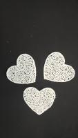China Soft 100% Polyester Hollow Crochet Heart Lace Patch, Romantic Heart Embroidery Applique for Fashion Clothing Accessories for sale