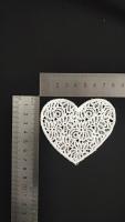 China Soft 100% Polyester Hollow Crochet Heart Lace Patch, Romantic Heart Embroidery Applique for Fashion Clothing Accessories for sale