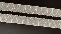 China 2.5cm Width Nylon Spandex Lace Trim with Rhombus Mesh and Scalloped Edge for Lingerie Decoration for sale