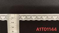 China 1.5cm Nylon Spandex Elastic Lace Trim with Heart Pattern Mesh and Wavy Bottom Edge for Lingerie Decoration for sale