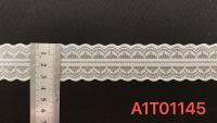 China 3cm Nylon Spandex Elastic Lace Trim with Double Scalloped Edge and Symmetric Geometric Pattern for Lingerie and Garment Decoration for sale