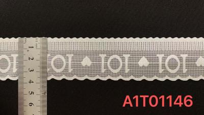 China 3.5cm Nylon Spandex Elastic Lace Trim with Double Scalloped Edge for Lingerie and Ladies Garment Sewing for sale
