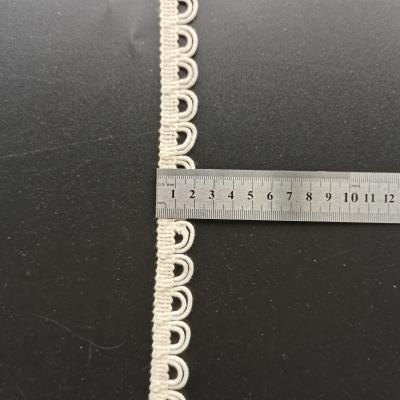 China Soft Cotton Thread Water Soluble Embroidery Lace Trim, Continuous Loop Fringe Decorative Lace Edging for Fashion Apparel for sale