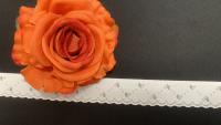 China 2.7cm Nylon Spandex Elastic Lace Trim with Hollow Heart Cutout and Scalloped Wave Edge for Lingerie Decoration for sale