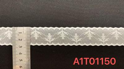 China 2.7cm Width Breathable Nylon Spandex Elastic Lace Trim with Continuous Leaf Hollow Pattern for Lingerie and Dress Decoration for sale
