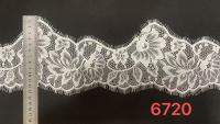 China Eyelash Lace Trim 12cm Width Delicate Flower Pattern Non-Stretch Nylon for Wedding & Lingerie for sale