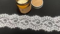China Eyelash Lace 7cm Non Stretch Lightweight Scalloped Lace Trim for Wedding and Lingerie for sale