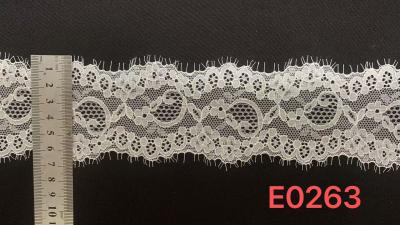 China Eyelash Lace 7cm Non Stretch Lightweight Scalloped Lace Trim for Wedding and Lingerie for sale