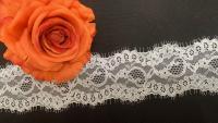China Eyelash Lace 7cm Non Stretch Lightweight Scalloped Lace Trim for Wedding and Lingerie for sale