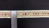 China Bohemian Woven Jute Lace Trim, Wooden Bead & Metal Flower Embellished Decorative Tape for sale