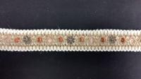 China Bohemian Woven Jute Lace Trim, Wooden Bead & Metal Flower Embellished Decorative Tape for sale