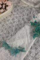 China 100% Cotton Embroidered Heart Pattern Breathable Eyelet Lace Fabric 150cm Width Home Textile & Women's Clothing Dress for sale