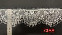 China Eyelash Lace Trim 9.5cm Width 100% Nylon with Hollow Floral Pattern for Lingerie and Wedding Dresses for sale