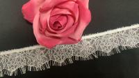 China Eyelash Lace Trim 5.2cm Width 100% Nylon with Dense Floral Hollow Design for Lingerie and Wedding Dresses for sale