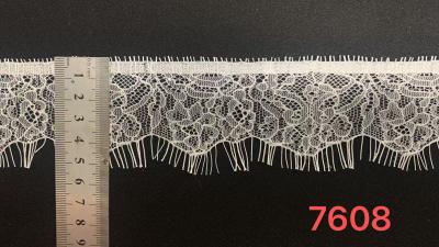 China Eyelash Lace Trim 5.2cm Width 100% Nylon with Dense Floral Hollow Design for Lingerie and Wedding Dresses for sale