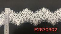 China Eyelash Lace Trim 8cm 100% Nylon with Floral Hollow Patterns for Lingerie and Wedding Dresses for sale