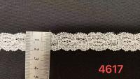 China 2cm Floral Stretch Lace Trim with Scalloped Edge for Lingerie and Dress Decoration for sale