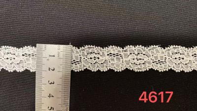 China 2cm Floral Stretch Lace Trim with Scalloped Edge for Lingerie and Dress Decoration for sale
