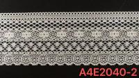 China 6CM High Elastic Spandex Nylon Floral Lace Trim with Scalloped Edge for Apparel and Decor for sale