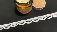 China Milk Yarn Lace Trim 1.8cm with Scallop Hollow Design Silky Soft Lightweight Wavy Edge for Clothing Lingerie Wholesale for sale
