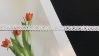 China Milk Yarn Lace Trim 1.5cm Continuous Oval Geometric Hollow Structure Silky Soft Flat Shape for Garment Lingerie Wholesale Lace Accessory for sale