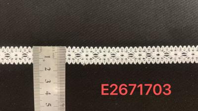 China Milk Yarn Lace Trim 1.5cm Continuous Oval Geometric Hollow Structure Silky Soft Flat Shape for Garment Lingerie Wholesale Lace Accessory for sale